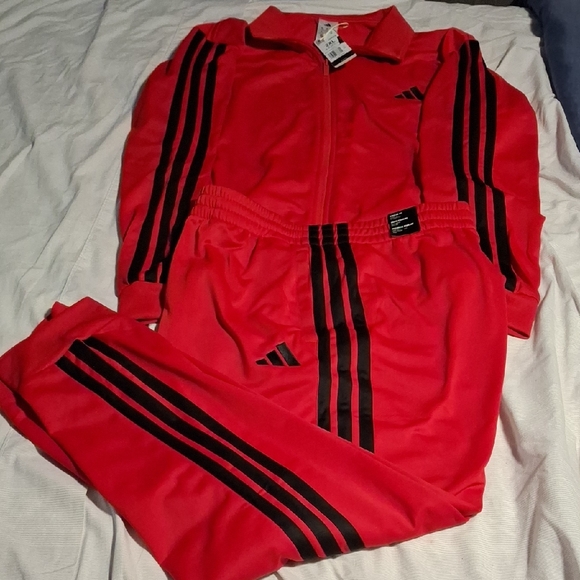 adidas | Pants | Adidas Scarlet Red Tracksuit | Poshmark